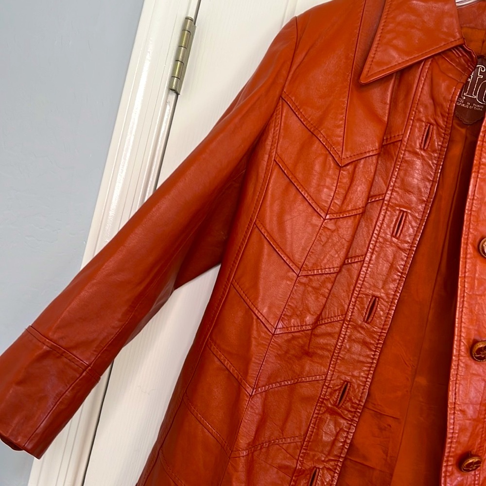 Vintage 70s Tfc Cognac Leather Jacket - Gem